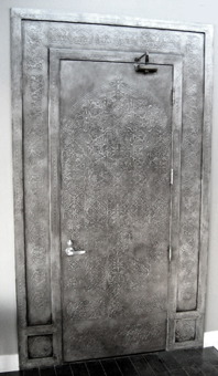Embossed Pewter Door
